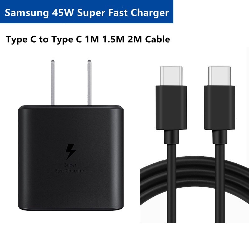 ของแท้ 100% อะแดปเตอร์สายชาร์จ USB C 45W PD Type C เป็น Type C สําหรับ Samsung Galaxy S20 S21 ...