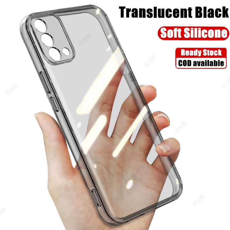 เคสโทรศัพท์ซิลิโคน TPU ใส แบบนิ่ม กันกระแทก ป้องกันรอยขีดข่วน สีดํา ...