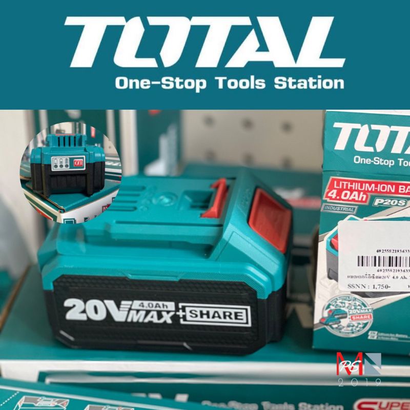 TOTAL แบตเตอรี่ลิเธียม ไออน Tool batteries 20V 4.0AH รุ่น TFBLI 2002 4 ...