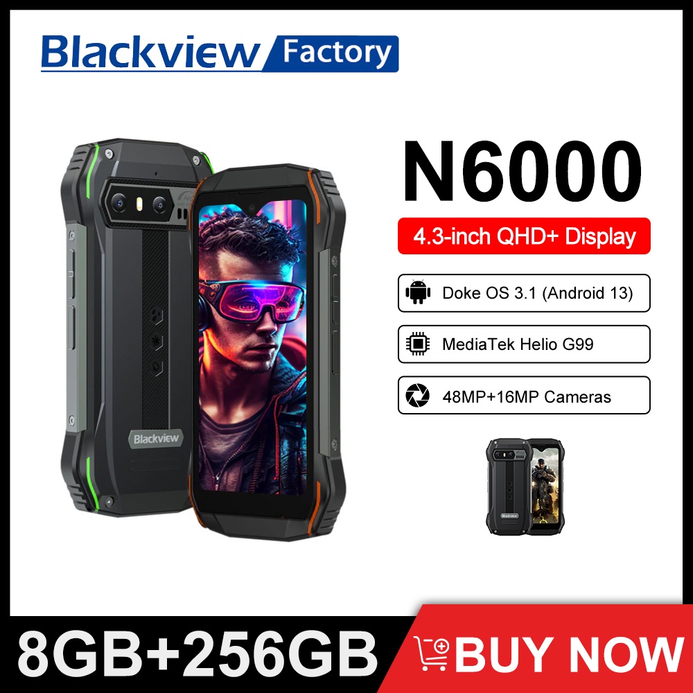 Blackview N6000 กล้องแอนดรอยด์ 16GB 256GB 13 G99 4.3 นิ้ว 48MP | Shopee ...