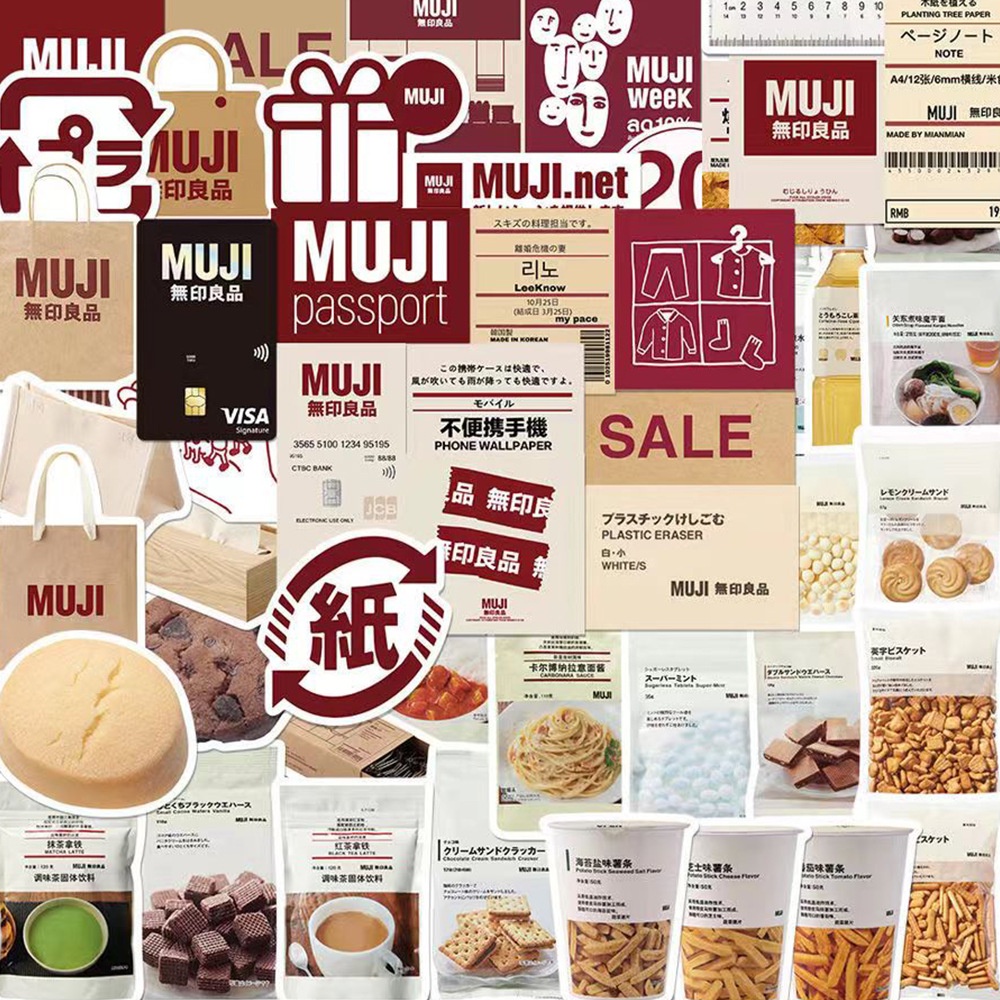 Muji ป้ายแท็ก & ผลิตภัณฑ์สติกเกอร์ PVC กันน้ํา 58 ชิ้น | Shopee Thailand