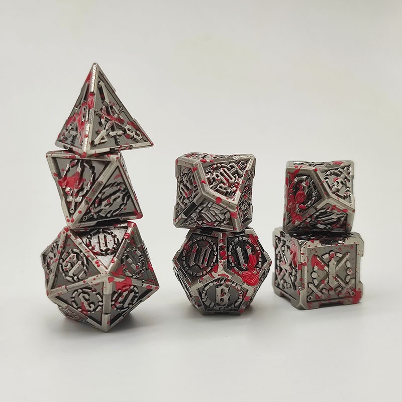 ลูกเต๋าโลหะ DND Skeleton TRPG Polyhedral Dice Cthulhu Game Prop ...