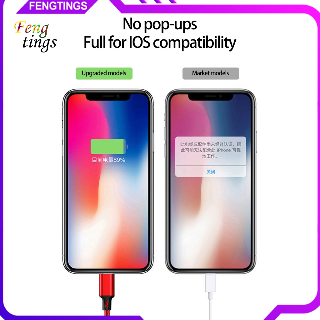 [Ft] 3 in 1 สายชาร์จโทรศัพท์มือถือ ไนล่อนถัก Type-C Micro USB 8Pin กัน ...