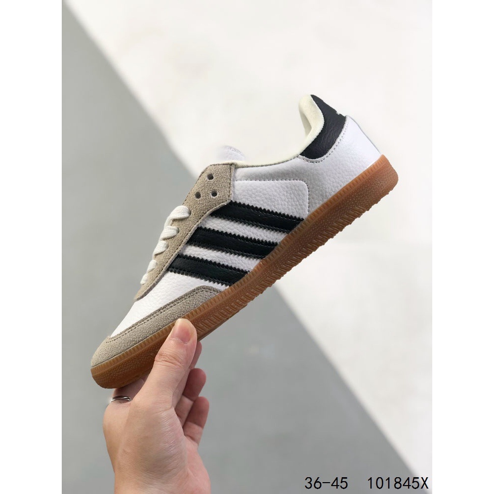 Authentic Adidas Samba Vegan OG White Black แซมบ้าชุดสุภาพบุรุษการฝึก ...