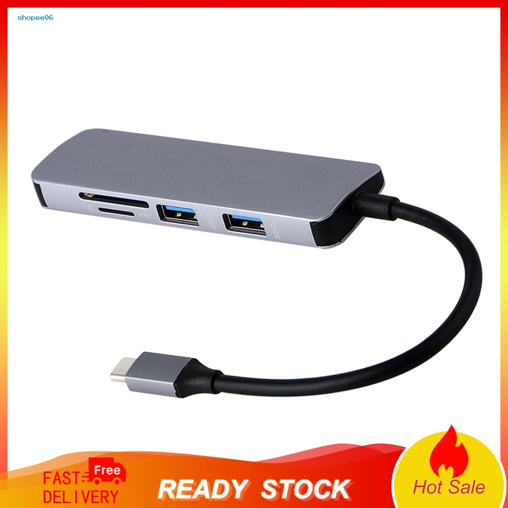 Setn 5 in 1 อะแดปเตอร์แปลงการ์ดรีดเดอร์ Type-c เป็น SD TF USB 30 พอร์ต 3 พอร์ต | Shopee Thailand