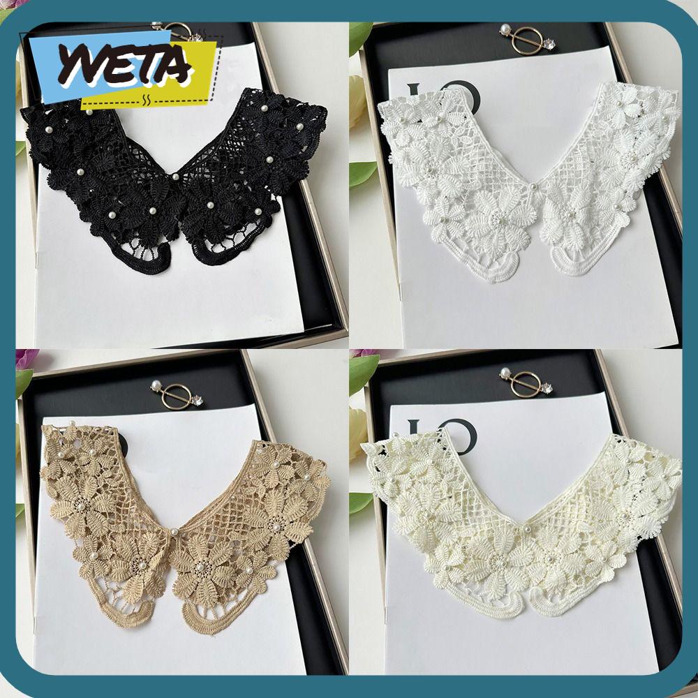 Yveta ปกเสื้อเชิ้ตปลอม แบบครึ่งตัว ถอดออกได้ แต่งลูกไม้ DIY สําหรับผู้หญิง | Shopee Thailand