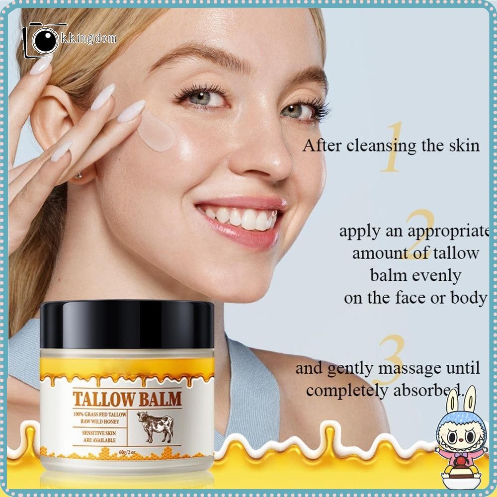 Kkingdom ครีมทาหน้า, Beef Tallow Balm Raw Wild Honey Natural Skin Care ...