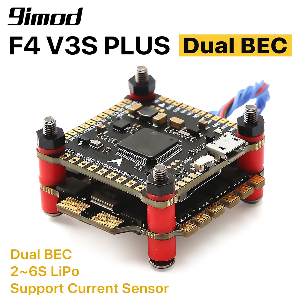 9imod F4 V3S PLUS FC ตัวควบคุมการบิน 5V 9V เอาท์พุตคู่ พร้อม 4in1 45A 60A Brushless ESC สําหรับ ...