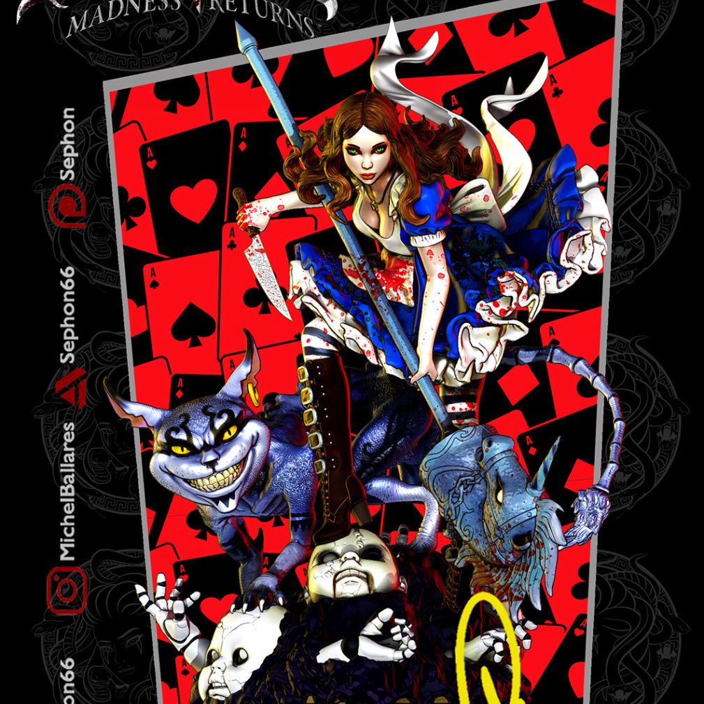 00500017- Crazy Alice 1/18 1/12 GK โมเดลฟิกเกอร์ สีขาว โมเดล 3D UGUP ...