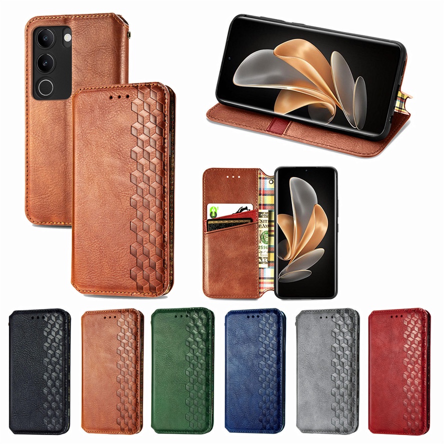 เคสโทรศัพท์มือถือหนัง ฝาพับแม่เหล็ก กันกระแทก พร้อมช่องใส่บัตร สําหรับ ...