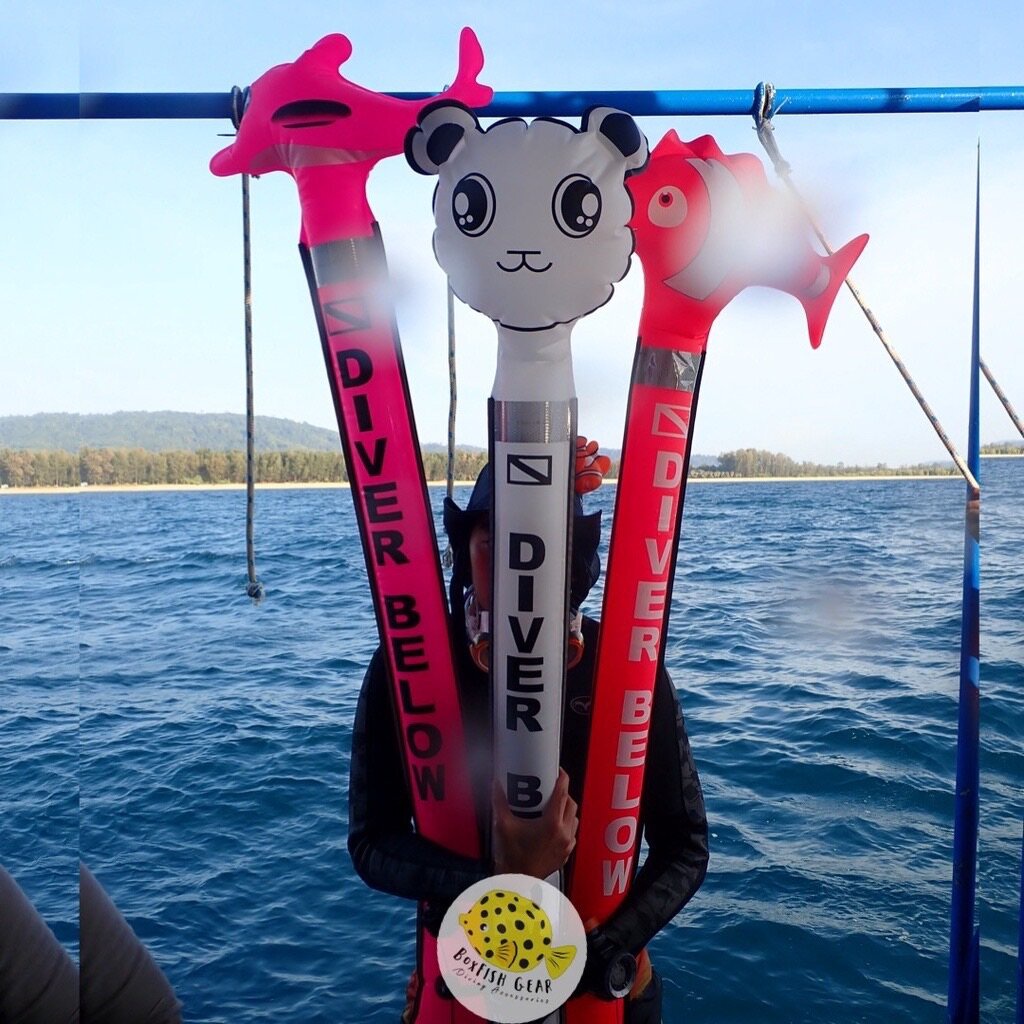 SMB Animal Buoy Surface Marker Buoy w. valve 150 x 15 cm อุปกรณ์ดำน้ำ ...
