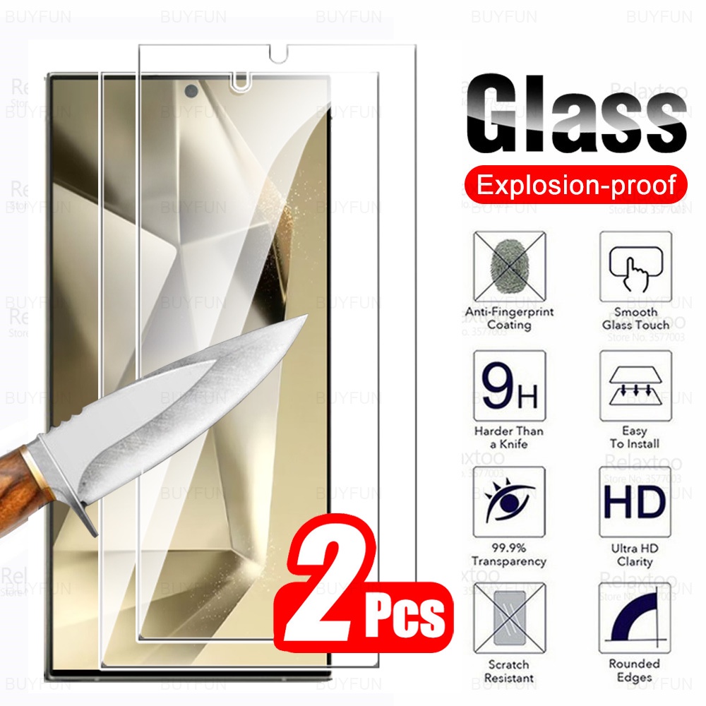For Samsung Galaxy S24 Ultra S24+ Glass 2Pcs Tempered Glass S24U S23 ...