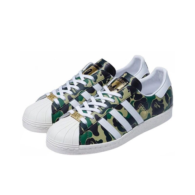 BAPE X Adidas Originals Superstar 80s กีฬา 2023 วิ่งสไตล์ใหม่ Shell Toe ...
