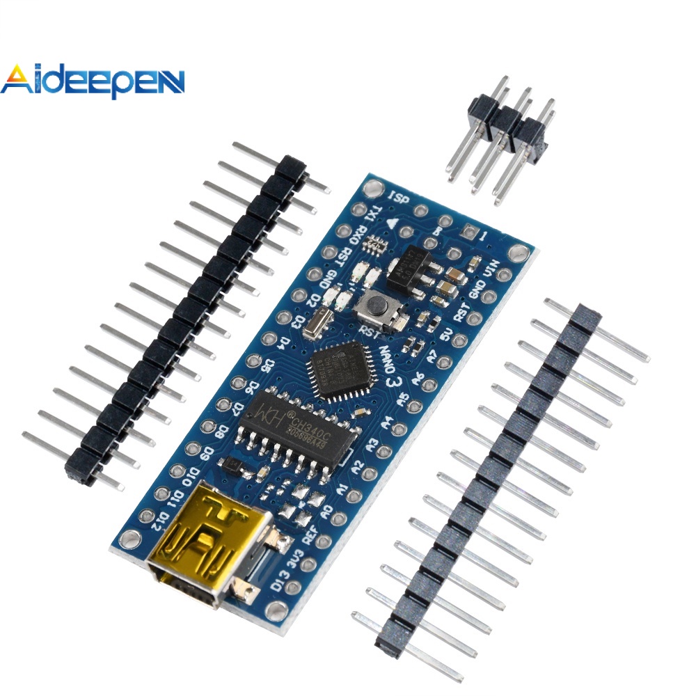 Aideepen [จัดส่ง] Arduino Nano V3.0 CH340C ATmega168 เมนบอร์ดอินเตอร์เฟซ USB ขนาดเล็ก ไม่มี ...