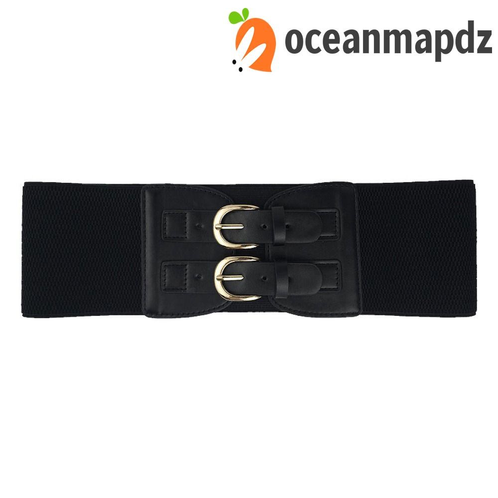Oceanmapdz เข็มขัดรัดตัว, ยืดหยุ่นสีทึบ PU Cummerbunds, Punk Slimming เข็มขัดเอวหนังกว้างเอวรัด ...