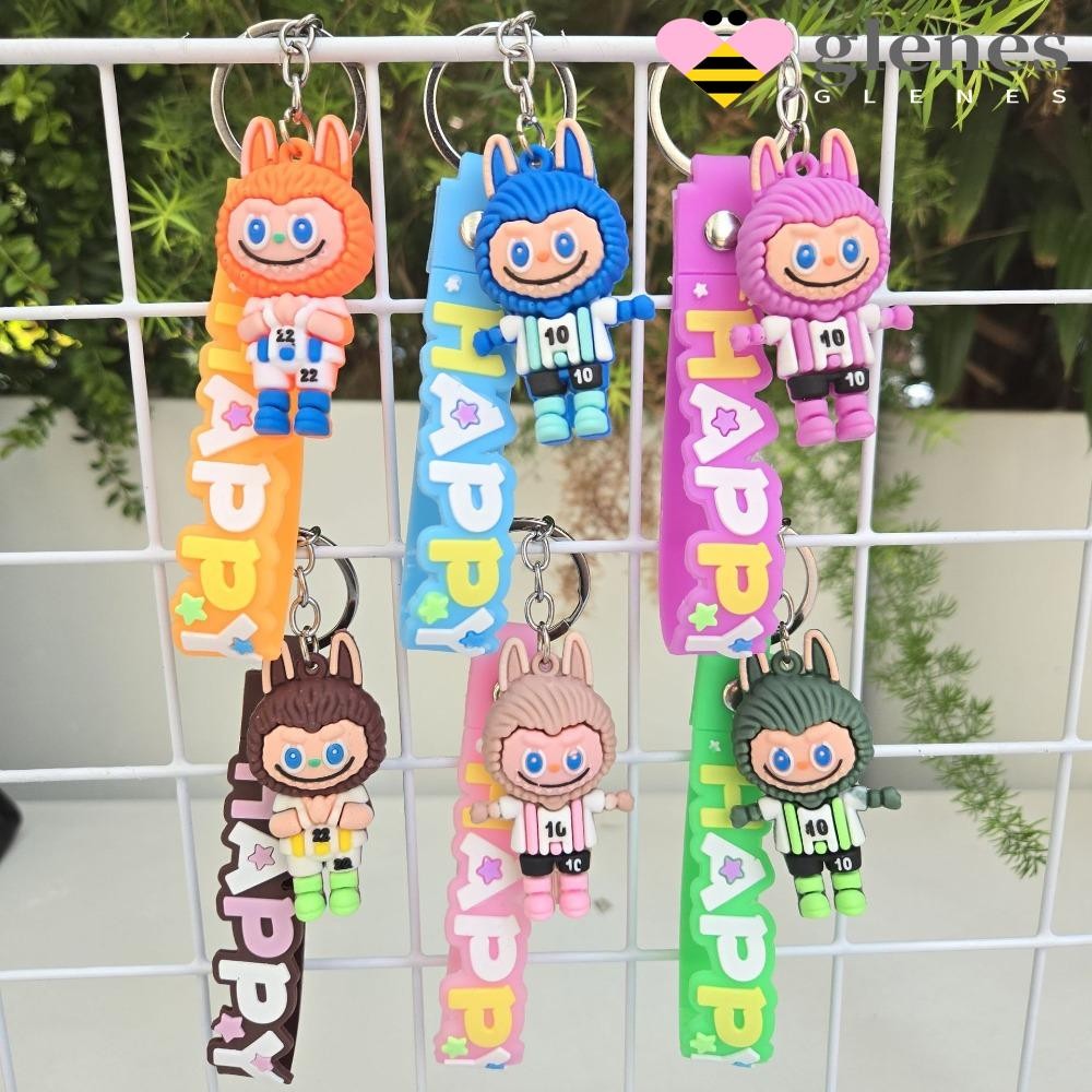 Glenes Labubu จี้ PVC, Mini Anti-lost Labubu พวงกุญแจตุ๊กตา,อุปกรณ์ ...