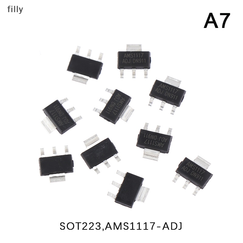 Sot223 ชิปควบคุมแรงดันไฟฟ้า IC AMS1117-3.3V AMS1117-5.0V AMS1117-2.5V AMS1117-1.8V AMS1117-1.5V ...