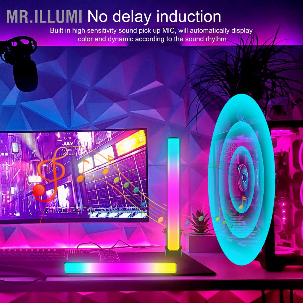 MR.ILLUMI LED Neon Ambient Light สีสัน RGB เสียงเปิดใช้งาน Rhythm ...