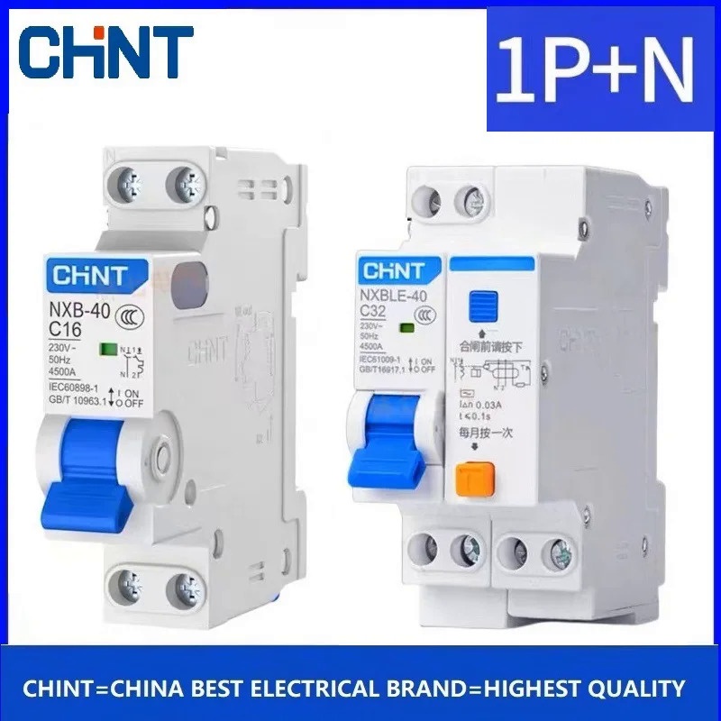 Dpn 1P+N CHINT NXB-40 NXBLE-40 อะไหล่เบรกเกอร์วงจร MCB RCBO แบบเปลี่ยน DZ267-32 6A 10A 16A 20A ...