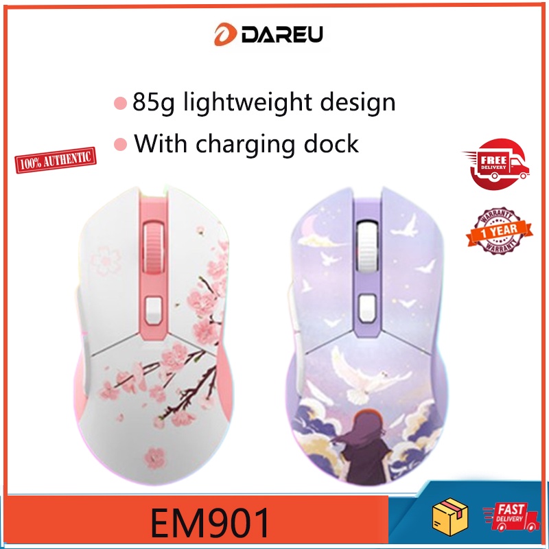 Dareu EM901 เมาส์เกมมิ่งไฟฟ้า ไร้สาย น้ําหนักเบา โหมดคู่ RGB สําหรับ ...