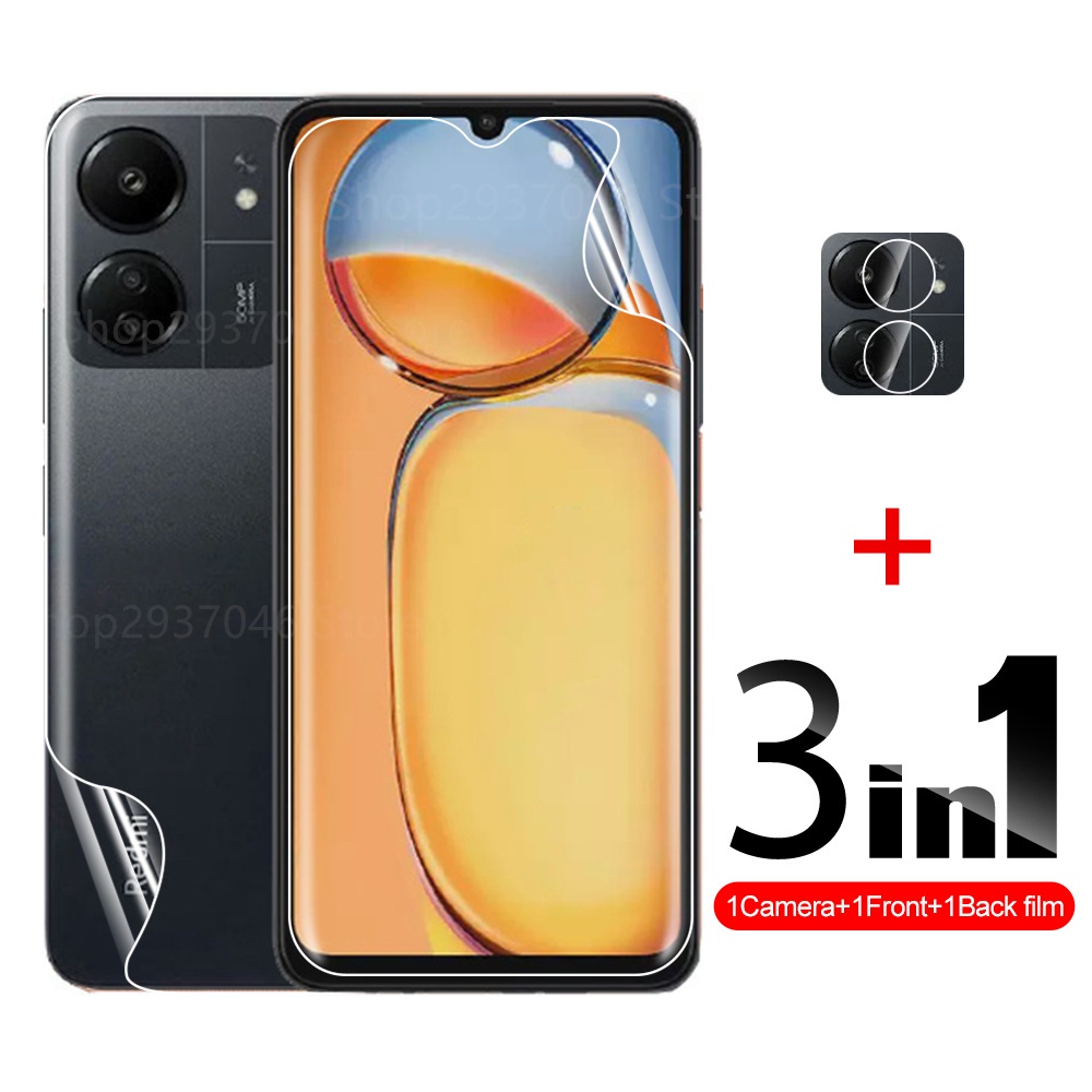 3in1 ฟิล์มไฮโดรเจล ป้องกันกล้อง ด้านหน้า และหลัง สําหรับ Xiaomi redmi ...