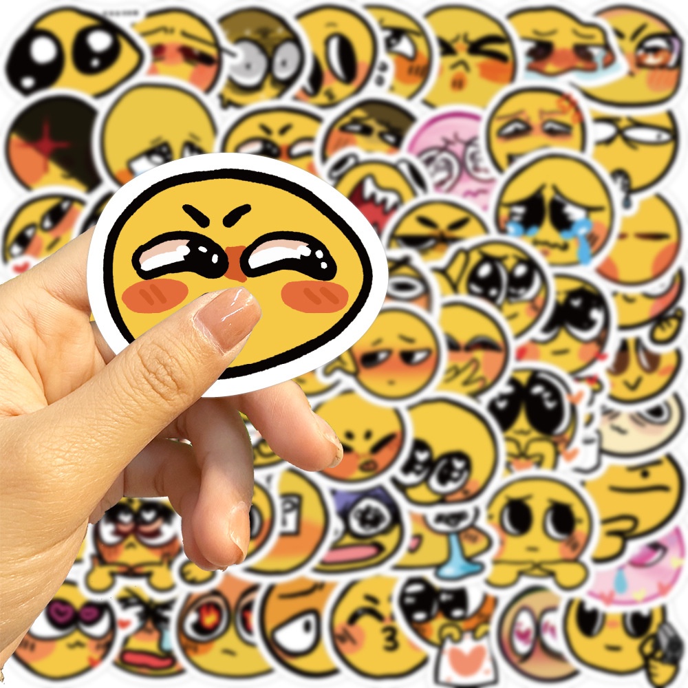 💥พร้อมส่ง💥CUTE EMOJI sticker สติกเกอร์ กันน้ำ รูปแบบที่แตกต่างกัน 60ชิ้น INS | Shopee Thailand
