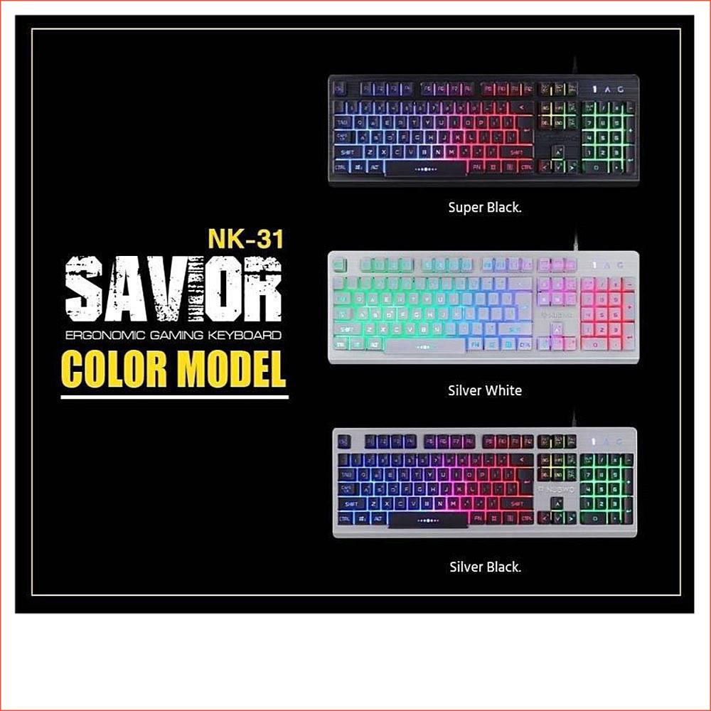 NUBWO NK-31 Savior Gaming Keyboard คีบอร์ดเกมมิ่ง ไฟรุ้ง 7สี ประกัน ...