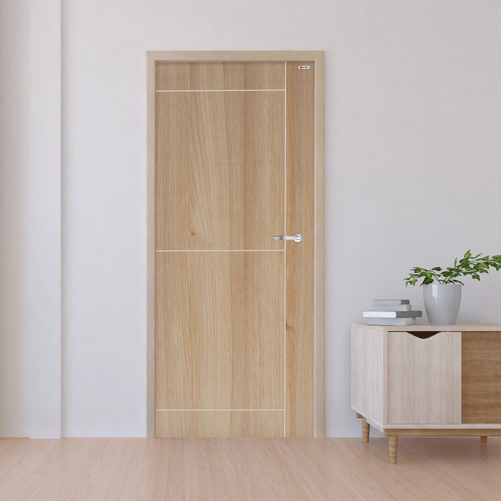 GlobalHouse BATHIC ประตู WPC รุ่น แผ่นเรียบเซาะร่อง BWC04 ขนาด 80x200 ...