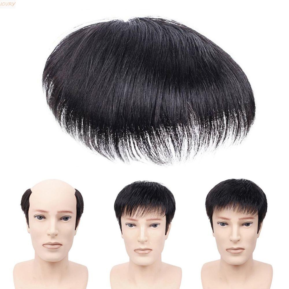 Ivory Men Toupee เปลี่ยนผมสั้นตรงครอบคลุมผมสีขาวผมร่วงพร้อมวิกผมชายหน้า ...