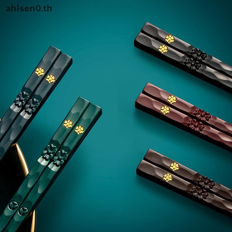 Ahlsen0 5 คู่ตะเกียบแบบใช้ซ้ําได้ตะเกียบจีนเครื่องล้างจานตะเกียบล้างทําความสะอาดได้ตะเกียบเกรด ...
