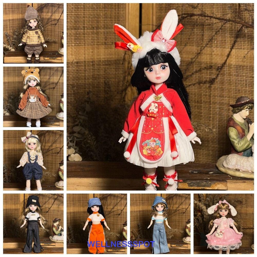 Wellnessspot 1 ชุด 30 ซม.ตุ๊กตา BJD พร้อมเสื้อผ้า, 1/6 SD ดึงดูดตาเจ้าหญิงแต่งตัวตุ๊กตา BJD, ผม ...