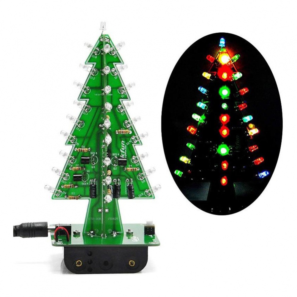 ⚡XMAS⚡Customizable LED Blinking Christmas Tree Circuit Kit DIY ...