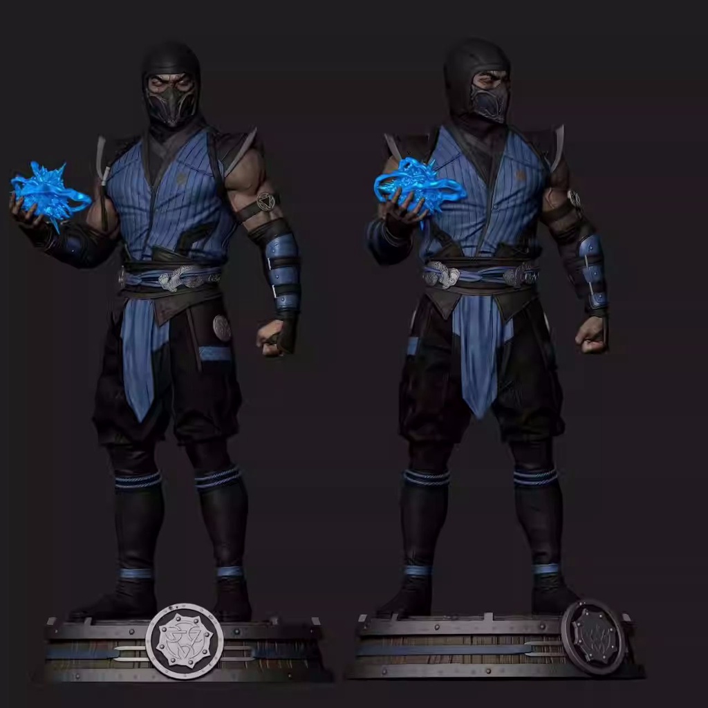 โมเดลฟิกเกอร์ 1/10 Mortal Kombat Absolute Zero Degree Ninja gk White 3d ...