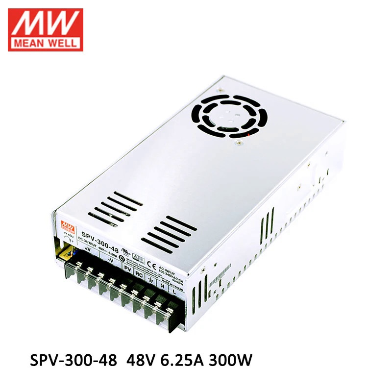 Mean WELL SPV-300-48 6.25A 300W 48V DC โปรแกรมแรงดันไฟฟ้า แหล่งจ่ายไฟ ...