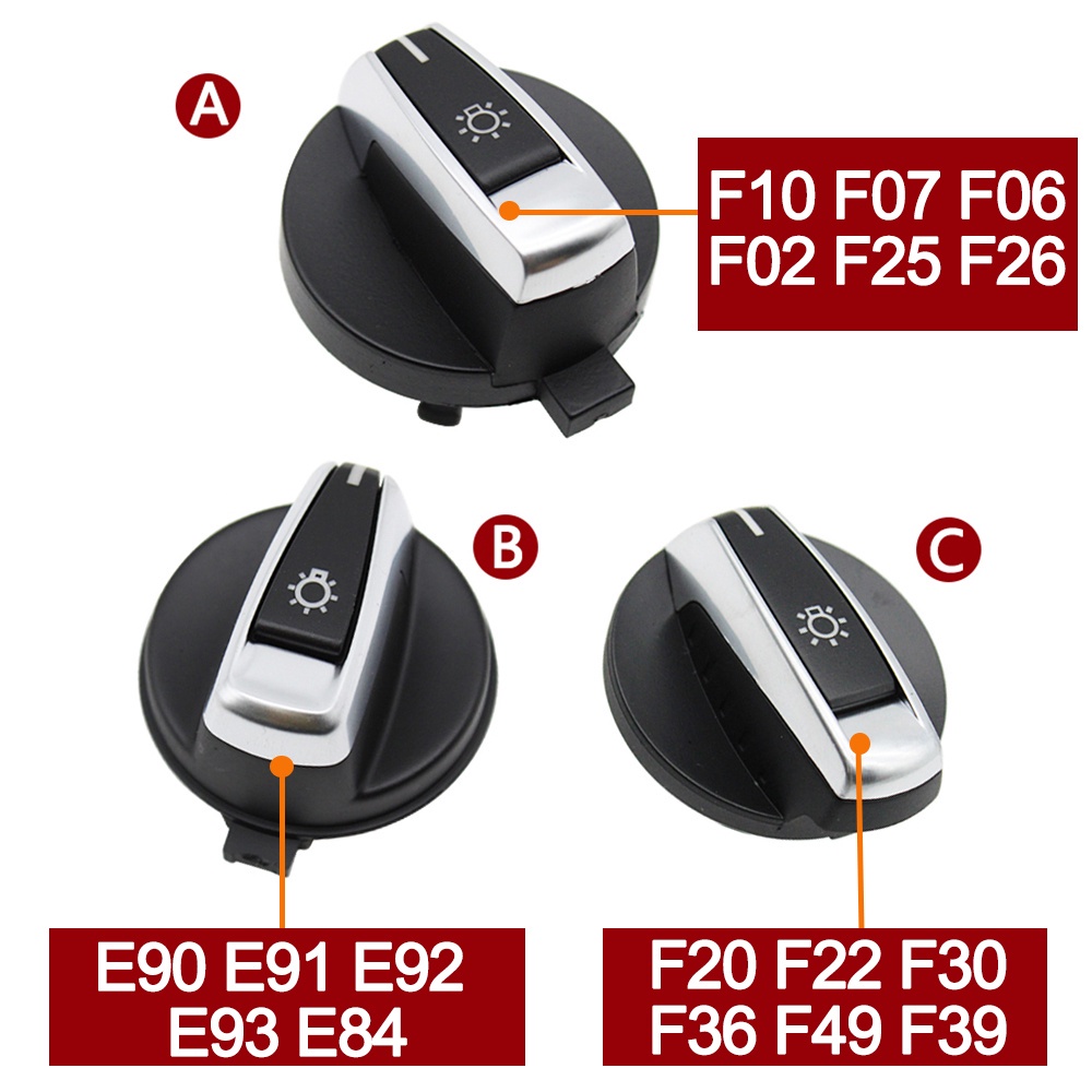 ฝาครอบปุ่มลูกบิดสวิตช์ไฟหน้า สําหรับ BMW 1 3 5 X1 X2 X3 X4 F10 F01 F25 ...