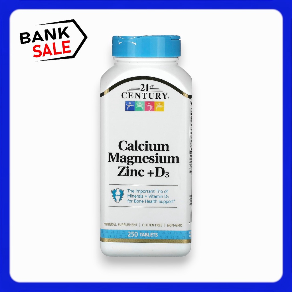 21st Century, Calcium Magnesium Zinc + D3, 250 Tablets | Shopee Thailand
