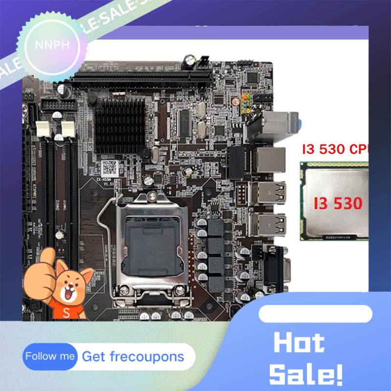 เมนบอร์ด H55 LGA1156 รองรับ I3 530 I5 760 Series CPU DDR3 พร้อม I3 530 ...