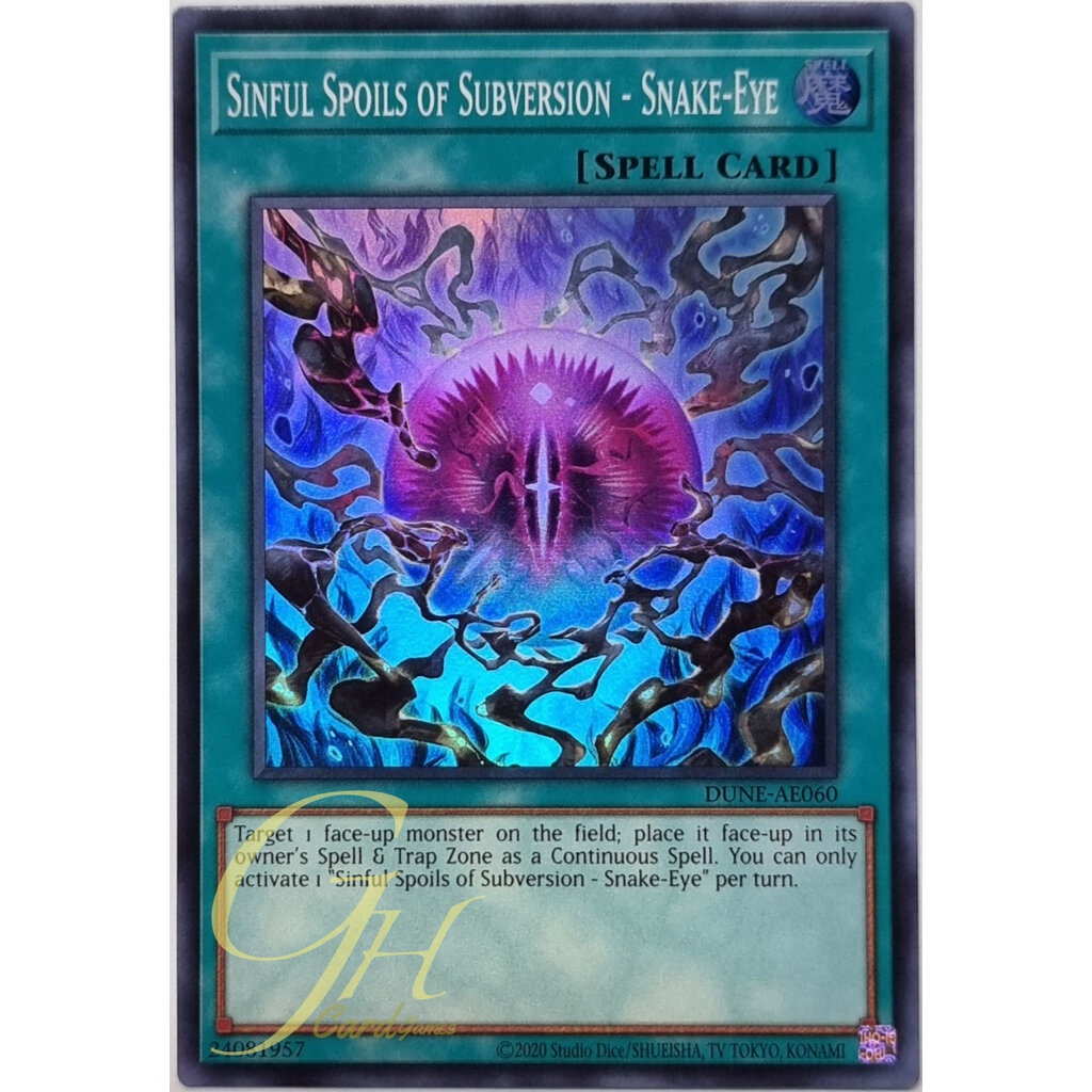 Yugioh [DUNE-AE060] Sinful Spoils of Subversion - Snake-Eye (Super Rare) | Shopee Thailand