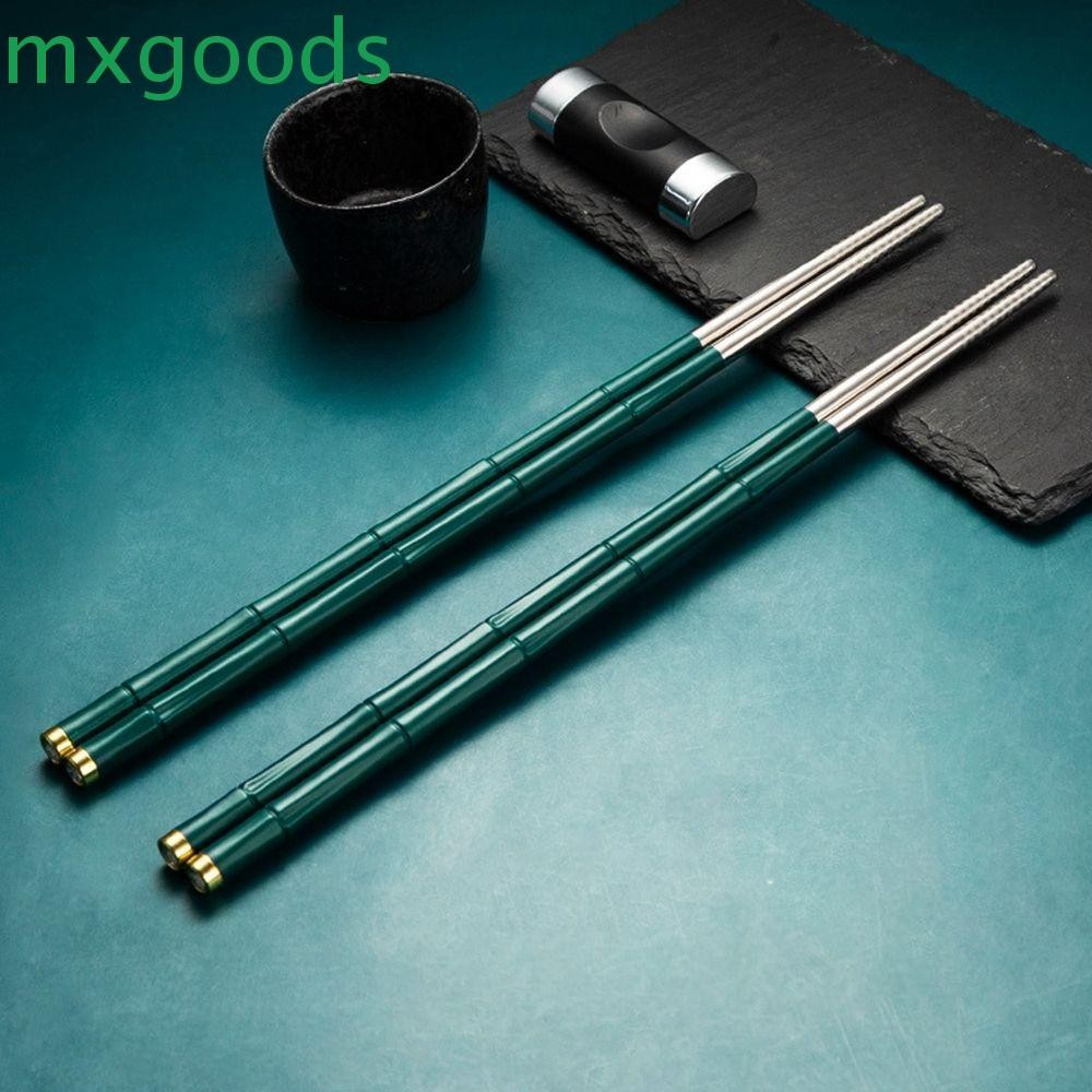 Mxgoods ตะเกียบสเตนเลส 304 กันลื่น คุณภาพสูง สําหรับบ้าน ห้องครัว โรงแรม ร้านอาหาร 1 คู่ ...