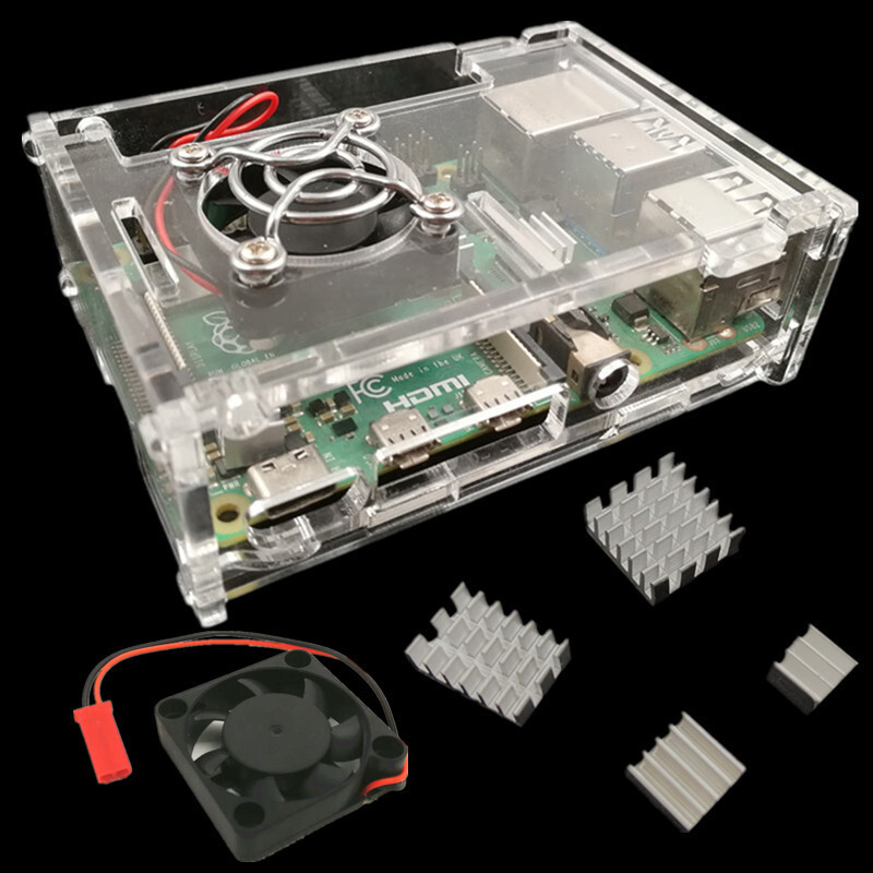 Raspberry pi รุ่นที่ 4 Shell Raspberry pi 4B อะคริลิคโปร่งใสพัดลมหม้อน้ําเคสป้องกัน | Shopee ...