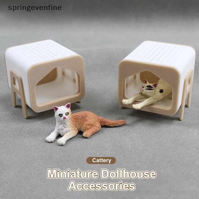 Springevenfine 1:12 Dollhouse Mini Cattery Miniature Cat House รุ่น ...