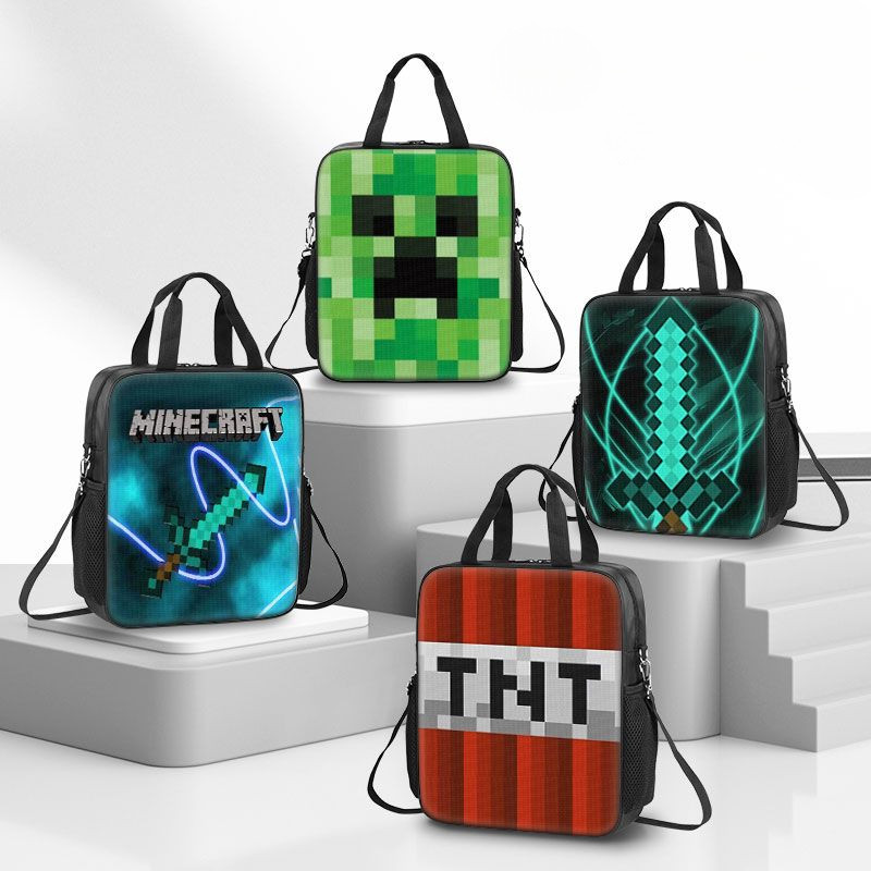 Minecraft Tote Bag กระเป๋าใส่หนังสือพกพา กระเป๋ากวดวิชา กระเป๋าแฟ้ม ...