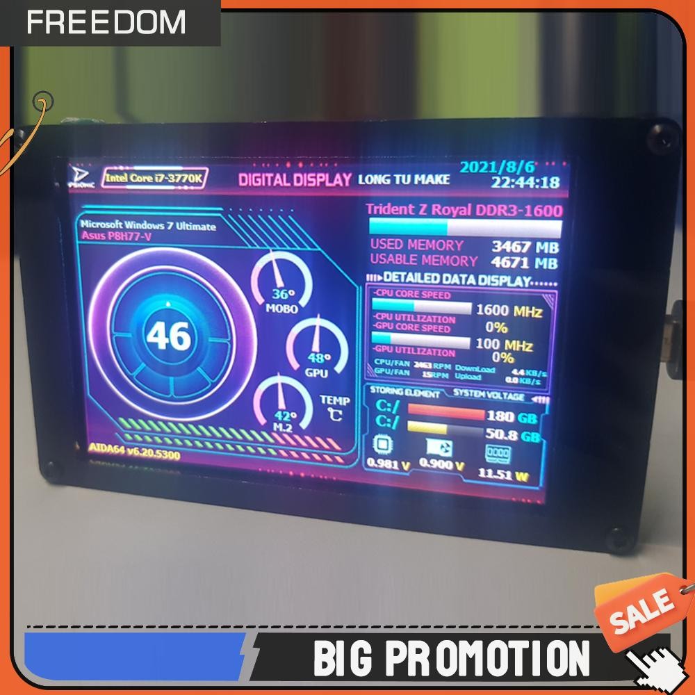 Dual USB หน้าจอรอง CPU GPU RAM HDD Monitor สําหรับ WINDOWS LINUX ...