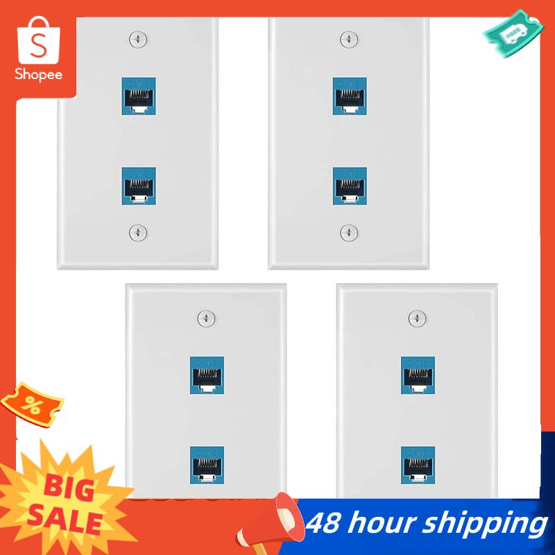 พร้อมส่ง แผ่นแจ็คอินไลน์ ตัวเมีย เป็นตัวเมีย RJ45 Cat6 2 พอร์ต 4 ชิ้น | Shopee Thailand