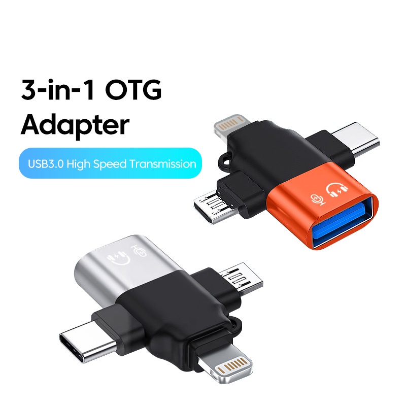 3 in 1 OTG อะแดปเตอร์ Type C Micro OTG อะแดปเตอร์ USB 3.0 แปลงส่งข้อมูล ...
