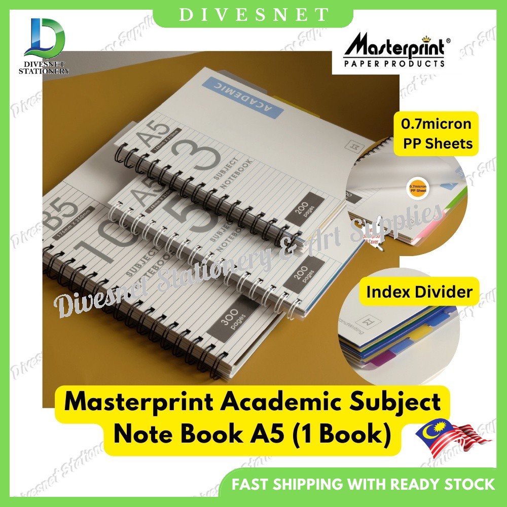 Masterprint วิชาวิชาการ Note Book Notebook Index Dividers Notebook Wire ...