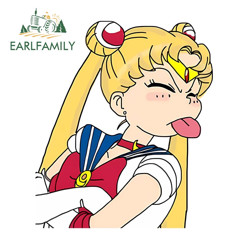 Earlfamily 13 ซม.x 11.1 ซม.อารมณ์ขัน Sailor Moon สติกเกอร์รถ Scratch ...