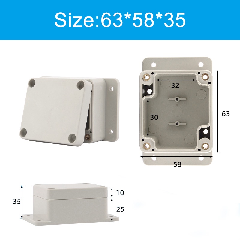 Wall Mounted Outdoor Gray Plastic Enclosures Custom IP65 ABS Waterproof Electrical Junction Box ...