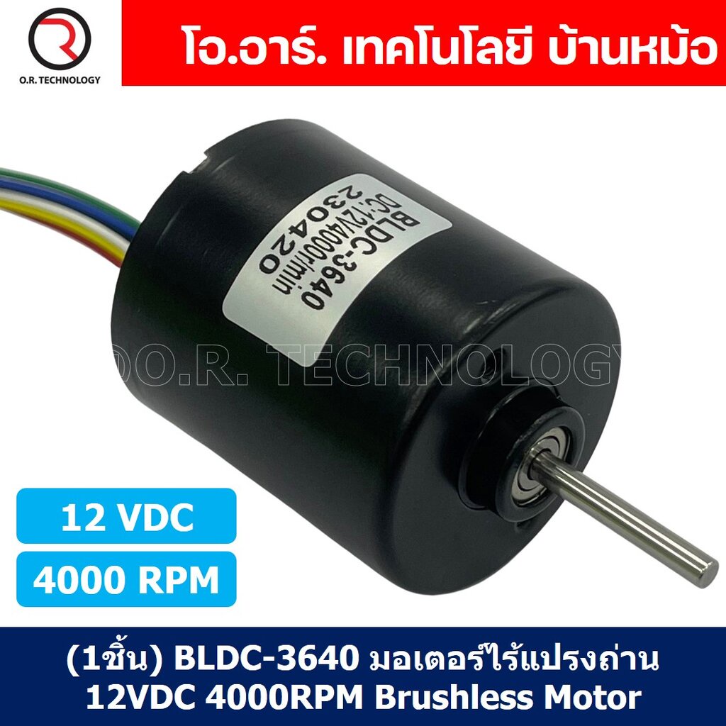 (1ชิ้น) BLDC-3640 มอเตอร์ไร้แปรงถ่าน มอเตอร์ 12VDC 4000RPM Brushless ...