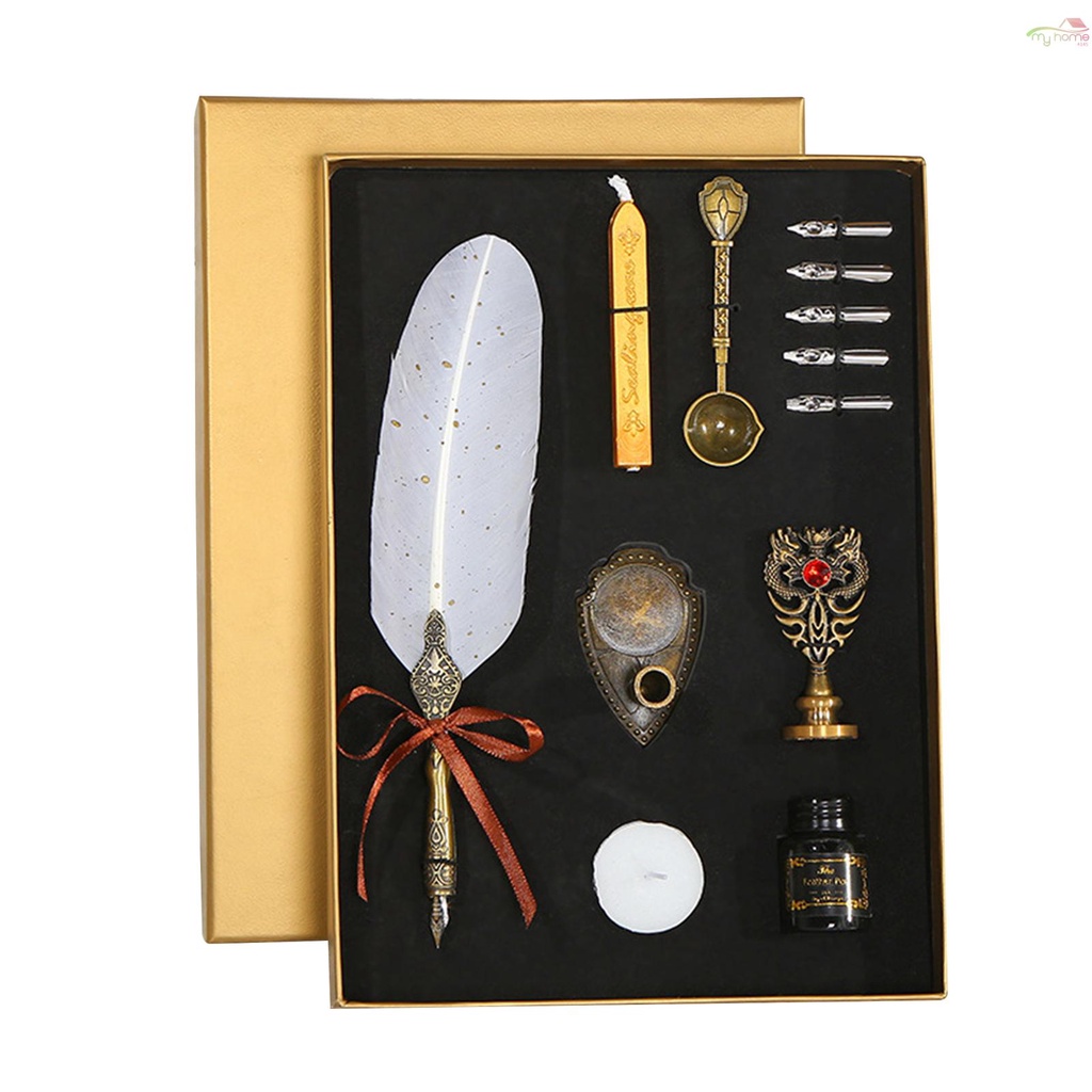 Glittering Quill Pen Fountain Pen Calligraphy Dip Pen Writing Signature ...